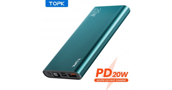 Sạc Dự Phòng TOPK I1007P Sạc Nhanh 20W PD QC3.0 10000mAh